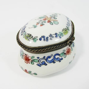 Vintage French Porcelain Hinged Lid Trinket Box 3.5 X 2.75 - Etsy
