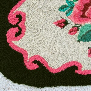 Vintage Hand Hooked Wool Rug Oval 44 X 24 Pink & Burgundy - Etsy