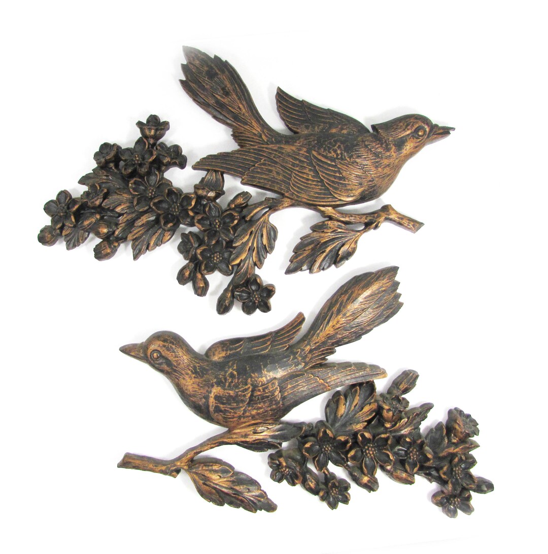 Vintage Syroco Bird Set // Coppercraft Guild // Mid Century Modern Wall ...