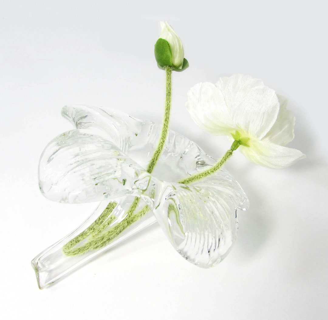 Vintage Single Stem Glass Vase - Lily Epergne Vase Flower Stem 4.5" - Etsy