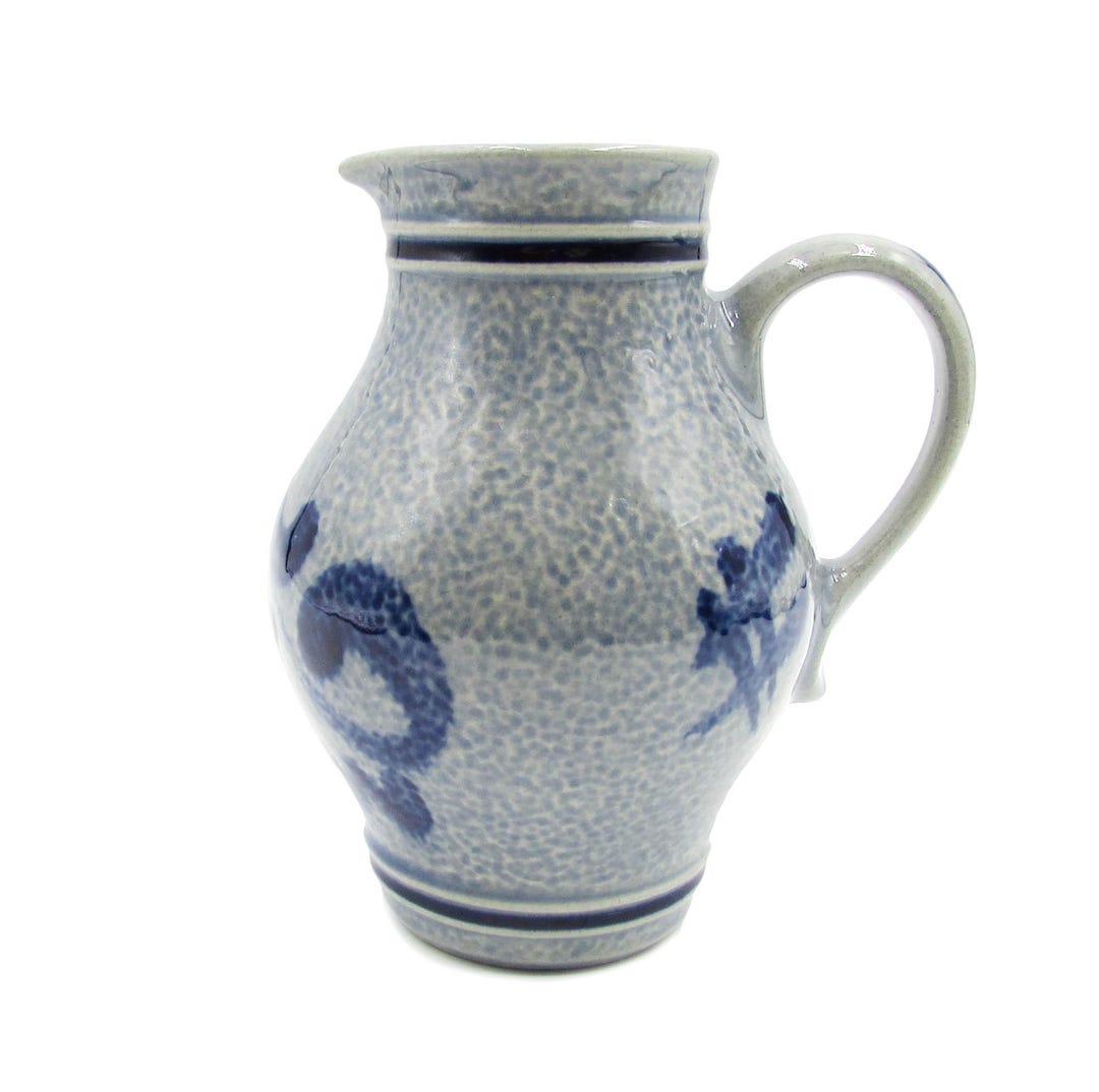 Germany Blue Salt Glaze Pottery Stoneware Creamer Pitcher - Marzi ...