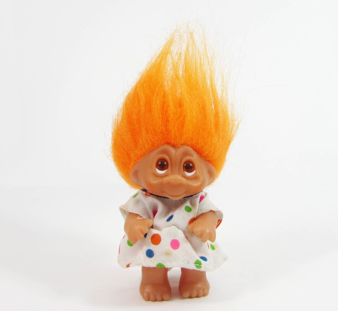 Vintage 1985 DAM Troll Doll in Original Polka Dot Dress - Etsy