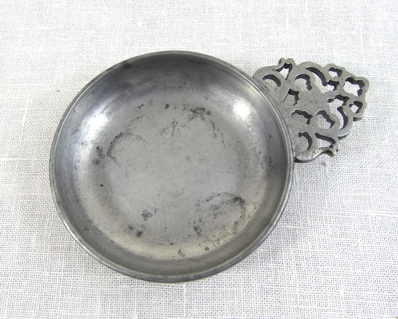 Vintage Stede Pewter Porringer Small Bowl With Flat Handle - Etsy