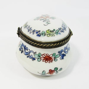 Vintage French Porcelain Hinged Lid Trinket Box 3.5 X 2.75 - Etsy