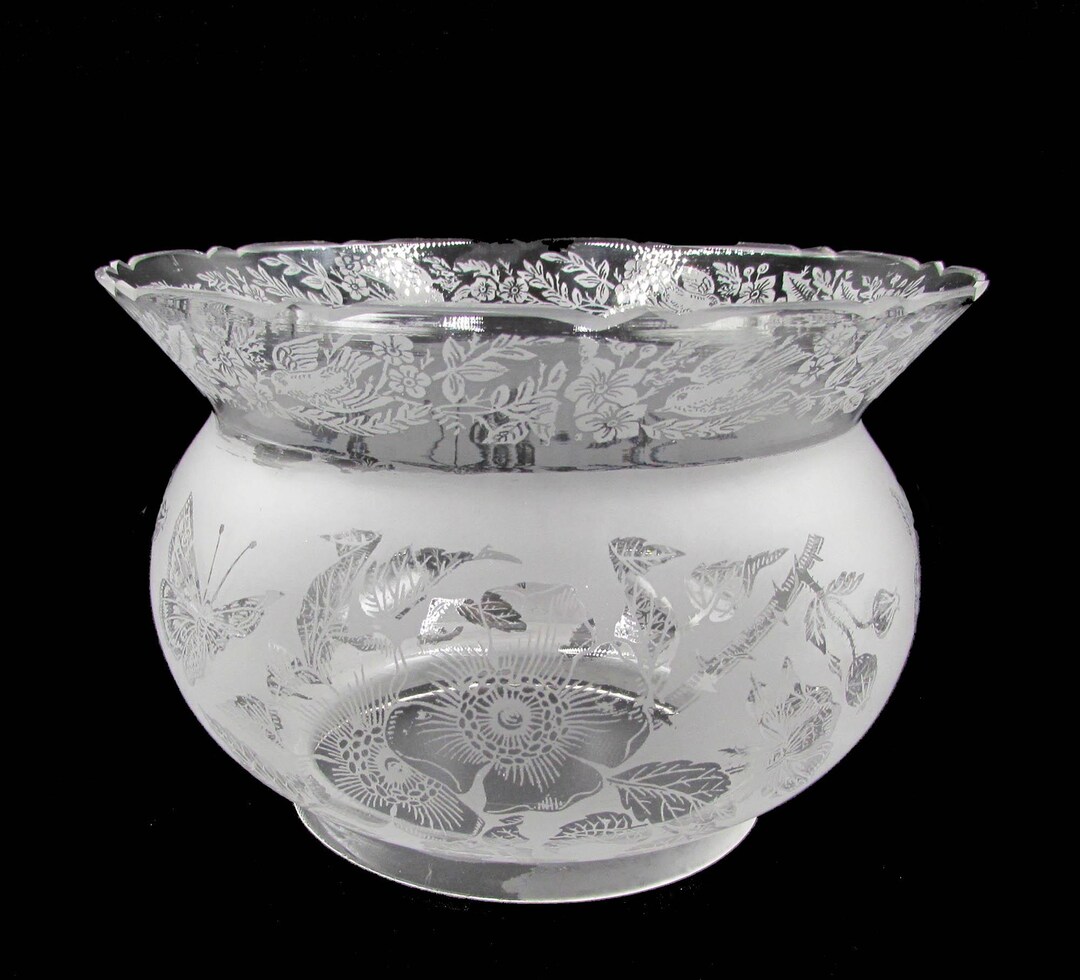 Antique Victorian Lamp Shade - 5" Fitter - Glass Shade for Gas or ...