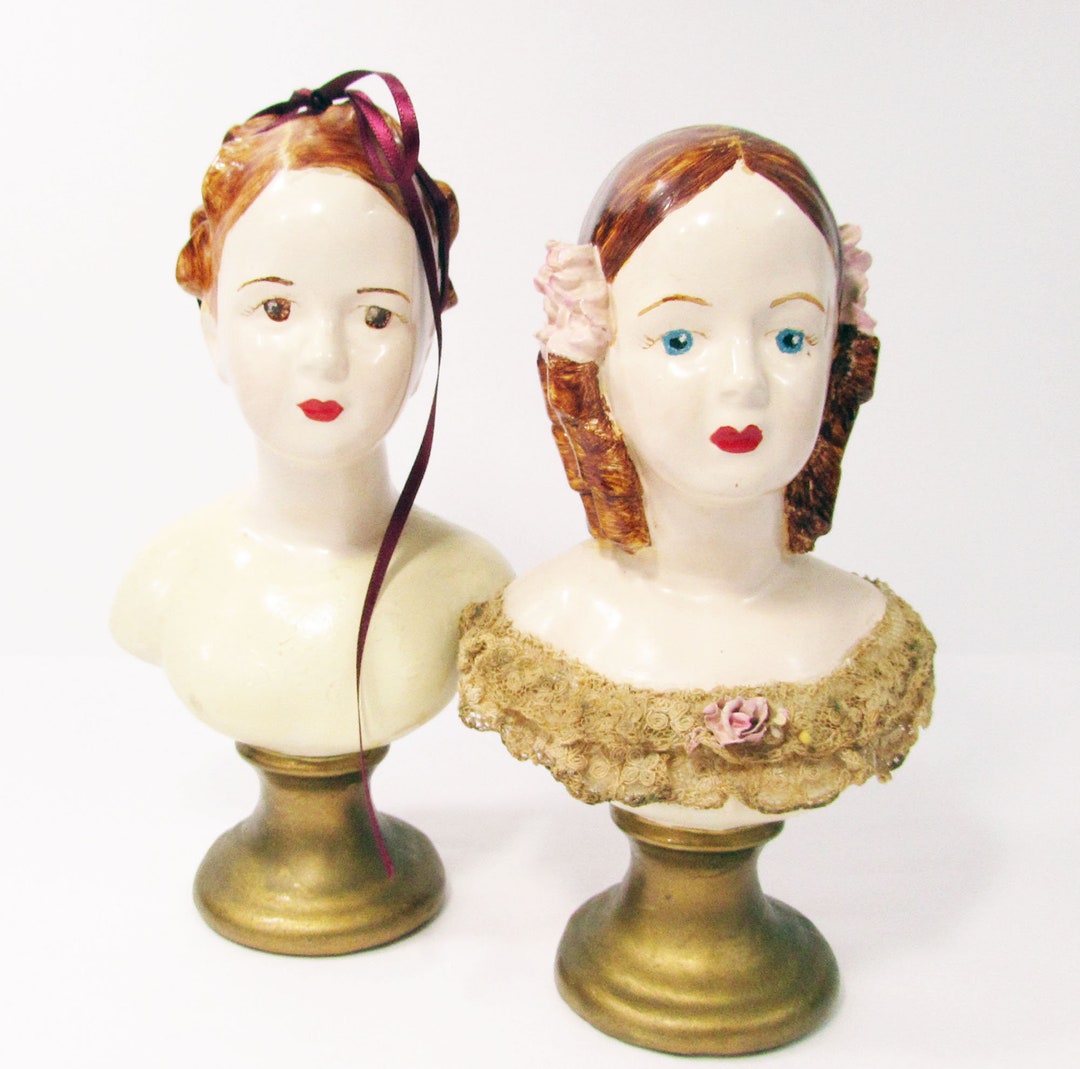 Victorian Style Ceramic Busts - Vintage Lady Busts - Ceramic Figurines ...