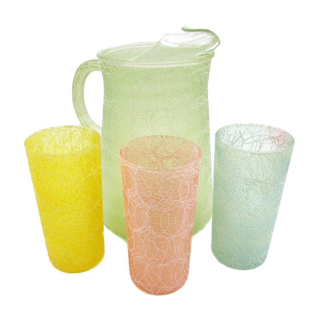 MCM Spaghetti String Pitcher and 3 Tumblers - Summer Drinkware - Etsy