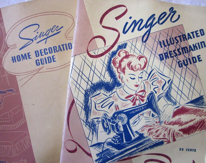 1939-40 SINGER Sewing Guides Booklets Illustrated Dressmaking - Etsy