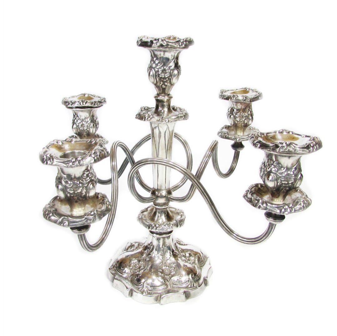 Antique Rogers Smith Meriden Silverplate Candelabra- 1800s Quadruple ...