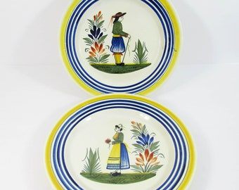 Vintage Quimper Henriot Pattern 10 Plates Man and - Etsy