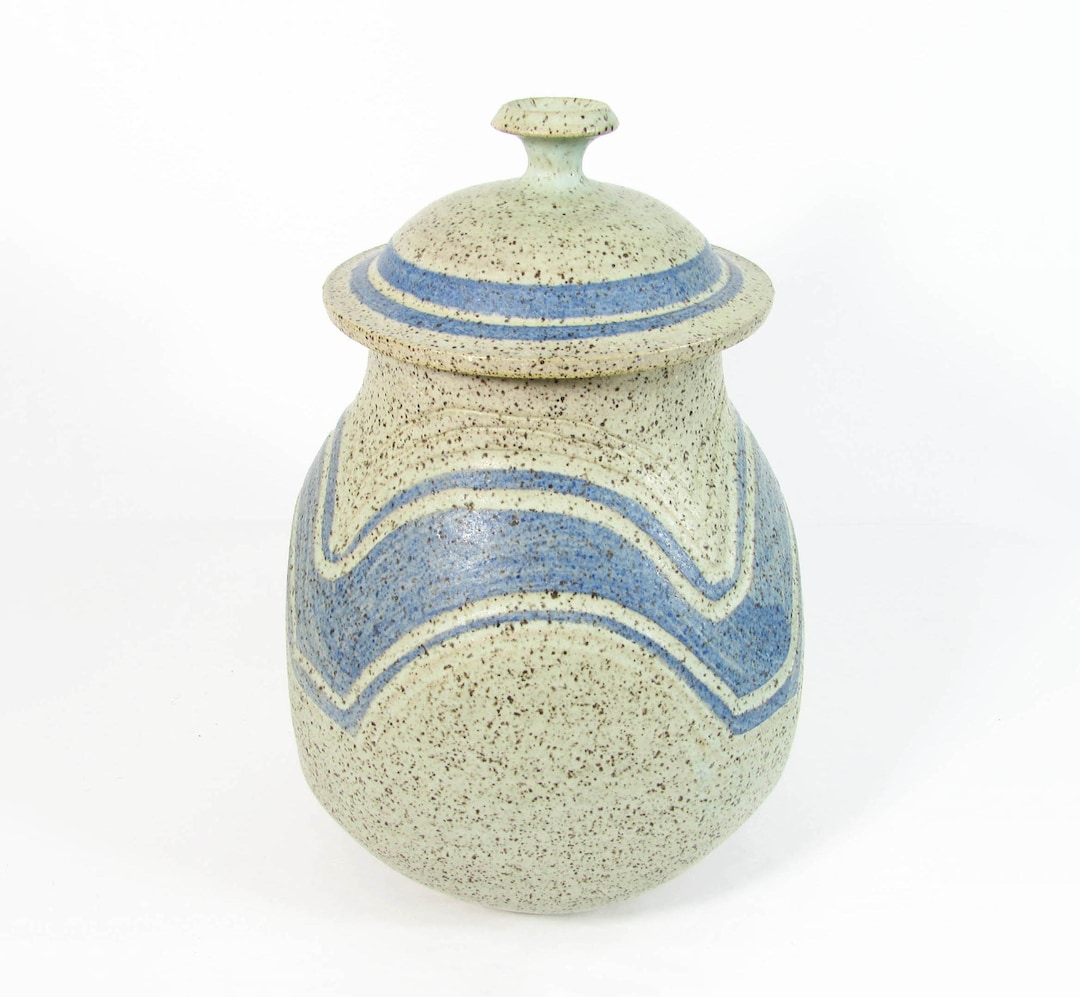 Pottery Lidded Jar Pottery Ginger Jar Vintage Pottery Jar Sinclair ...