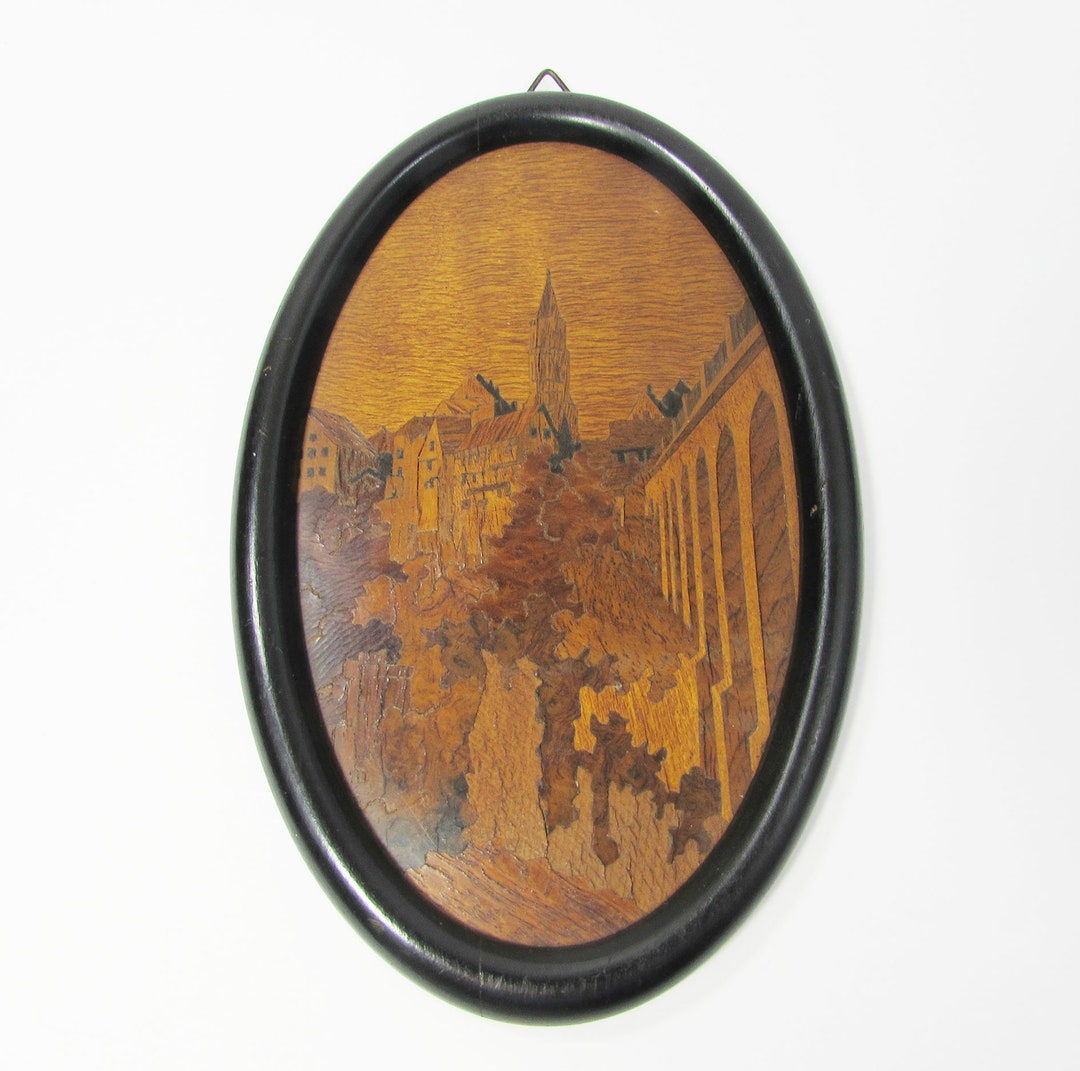 Germany Intarsia Wood Plaque Hand Crafted by Rob. Julius Jacoby ...