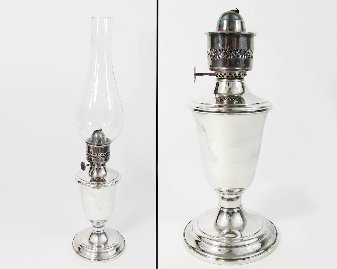 Gorham Silverplate Oil Lamp YC490 With Hurricane Globe - Etsy