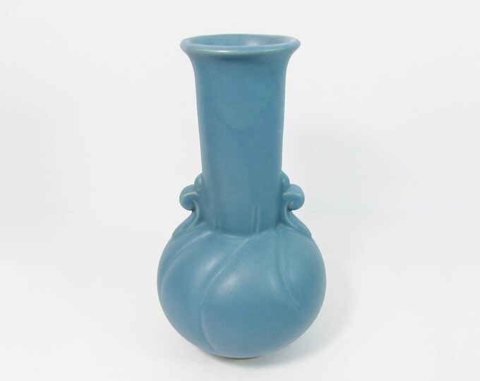 Vintage Weller Vase - Weller Dorland Vase - Weller Blue Matte Vase D-6 ...