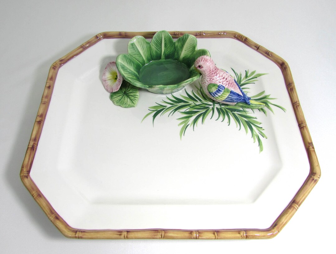 Tropical Theme Hand Made Italian Platter From the Mane Lion 14x12 Party ...