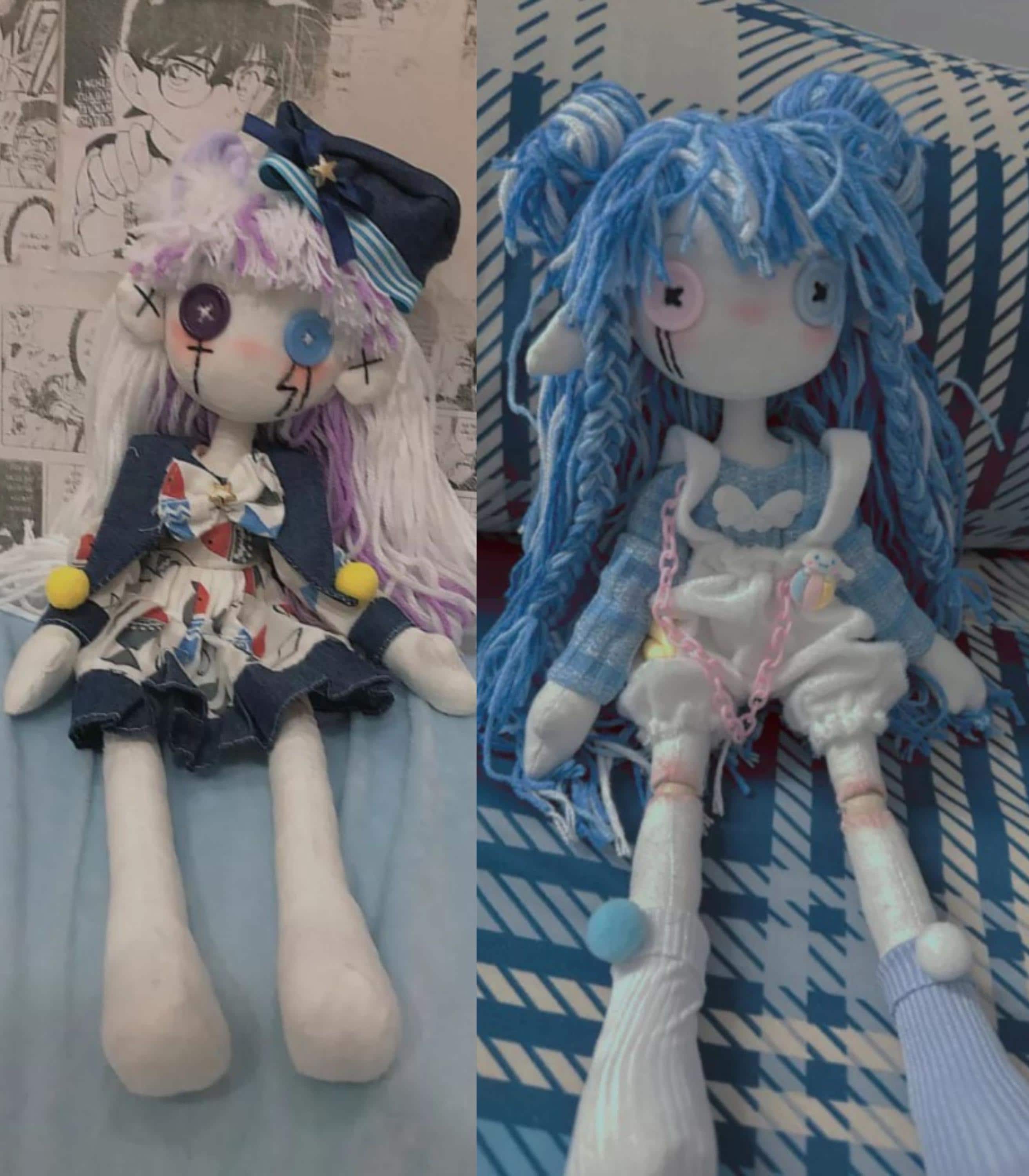 Custom Button Eye Dolls, Button Eyes Handmade Doll, Ghost Dolls, Custom ...
