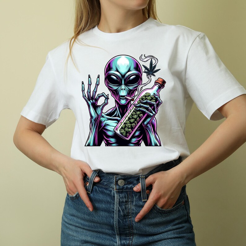 Neon Alien PNG | Psychedelic Alien Art | Trippy Space Illustration ...