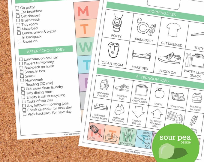 INSTANT DOWNLOAD: Chore Chart, Job Chart, Chores for Kids, Job List ...