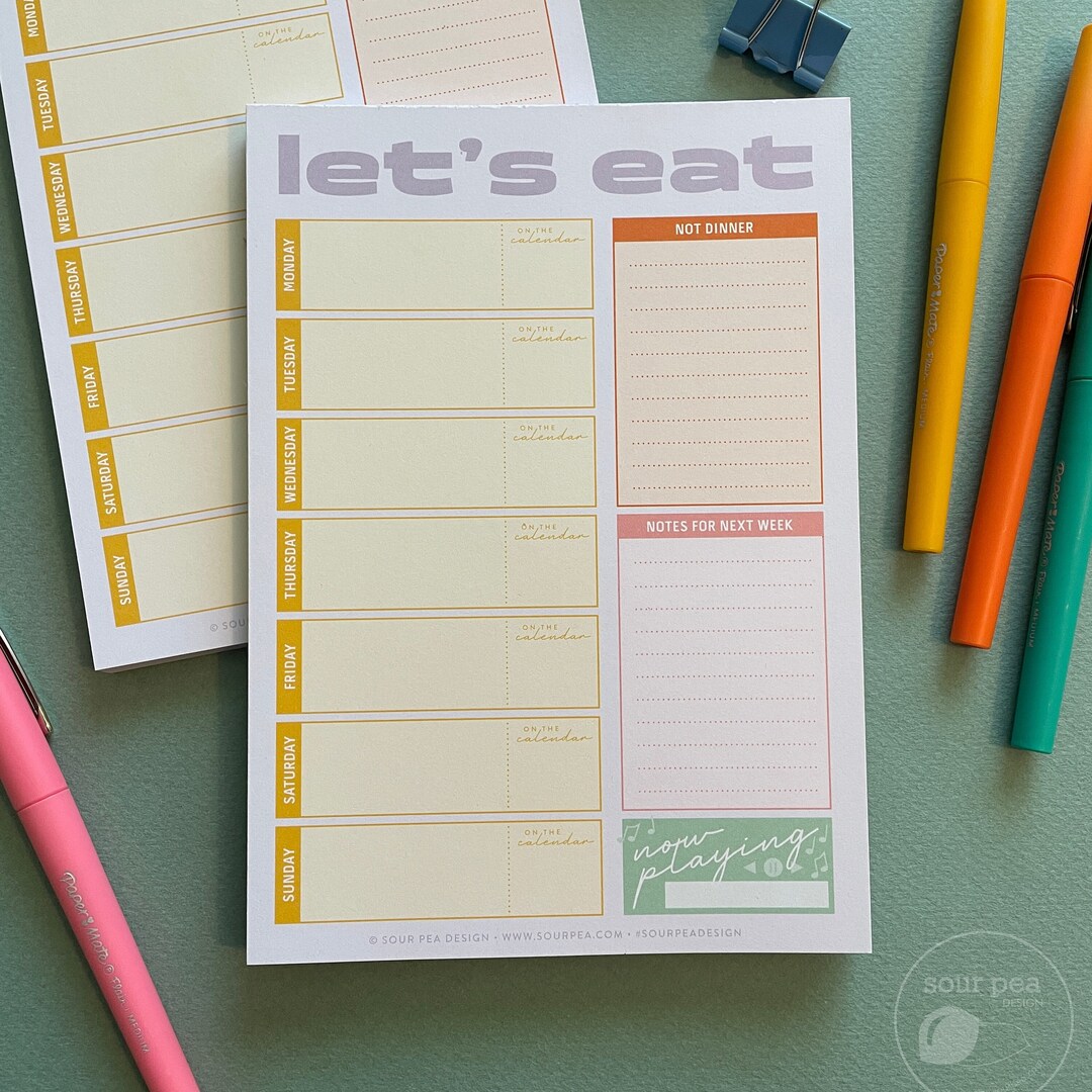 NOTEPAD: Meal Plan Notepad, What's for Dinner, Magnetic 5 X 7 Notepad ...