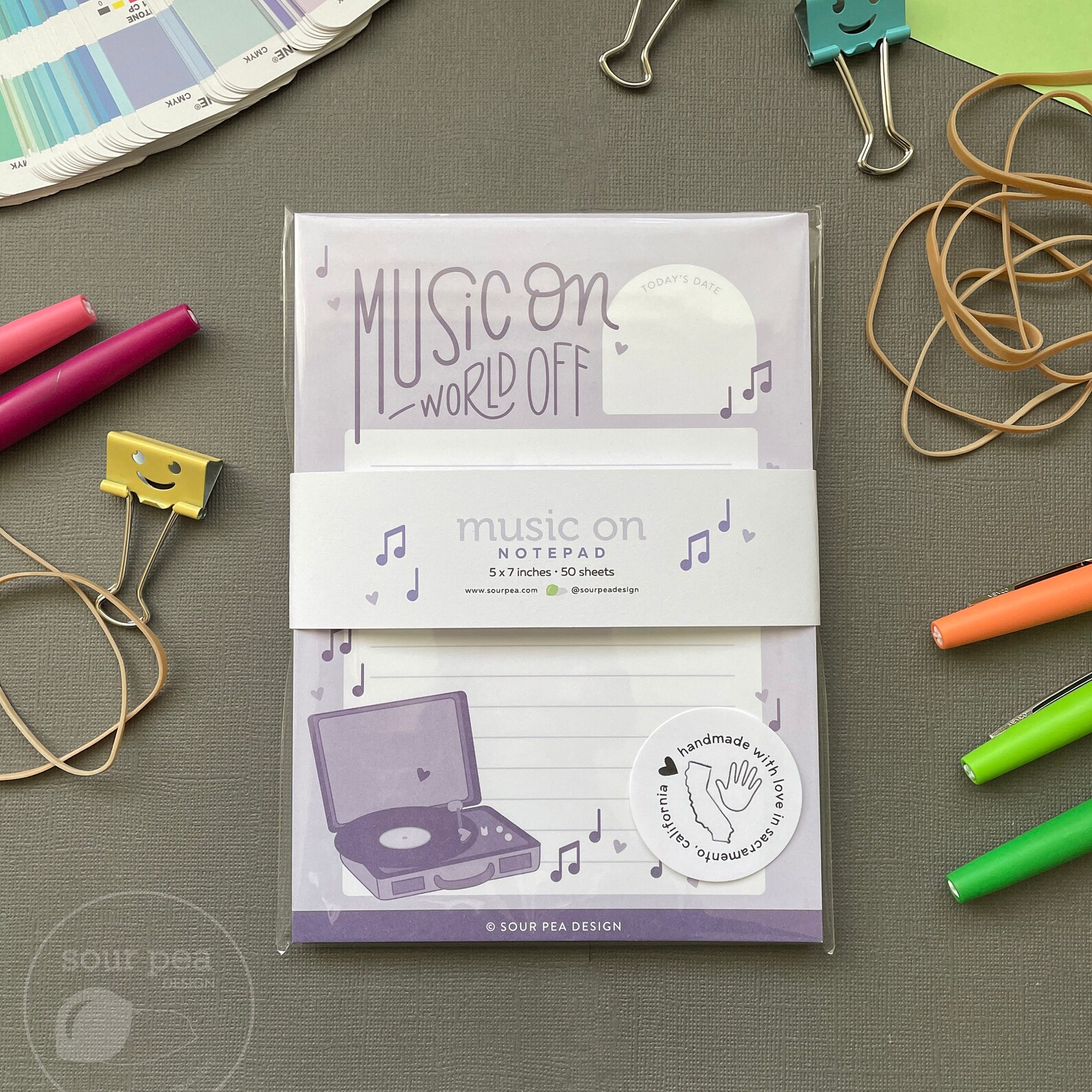 NOTEPAD: Music On World off Notepad 5x7 Notepad Musician - Etsy