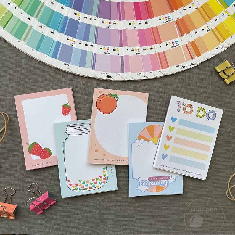MINI NOTEPAD: Strawberry Notepad, Colorful Stationary, Cute Notepad ...
