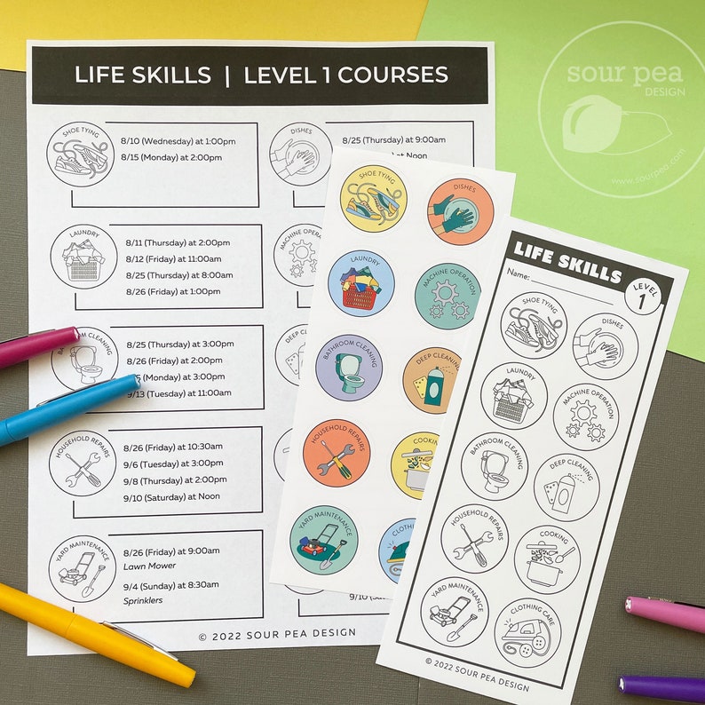 Life Skills Course Materials: Chore Chart Job Chart Chores - Etsy