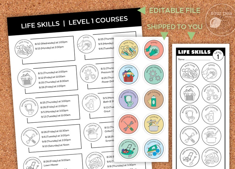 Life Skills Course Materials: Chore Chart Job Chart Chores - Etsy
