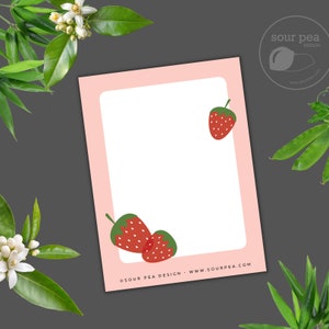 MINI NOTEPAD: Strawberry Notepad, Colorful Stationary, Cute Notepad ...