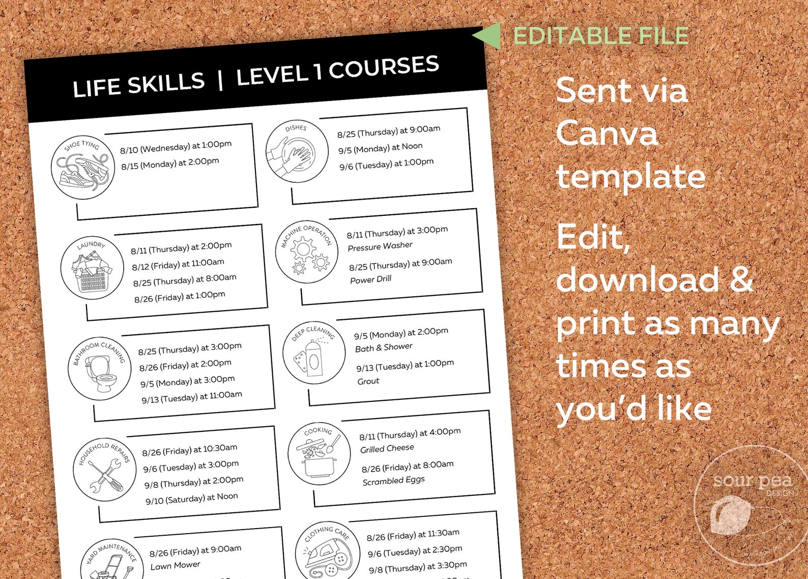 Life Skills Course Materials: Chore Chart Job Chart Chores - Etsy