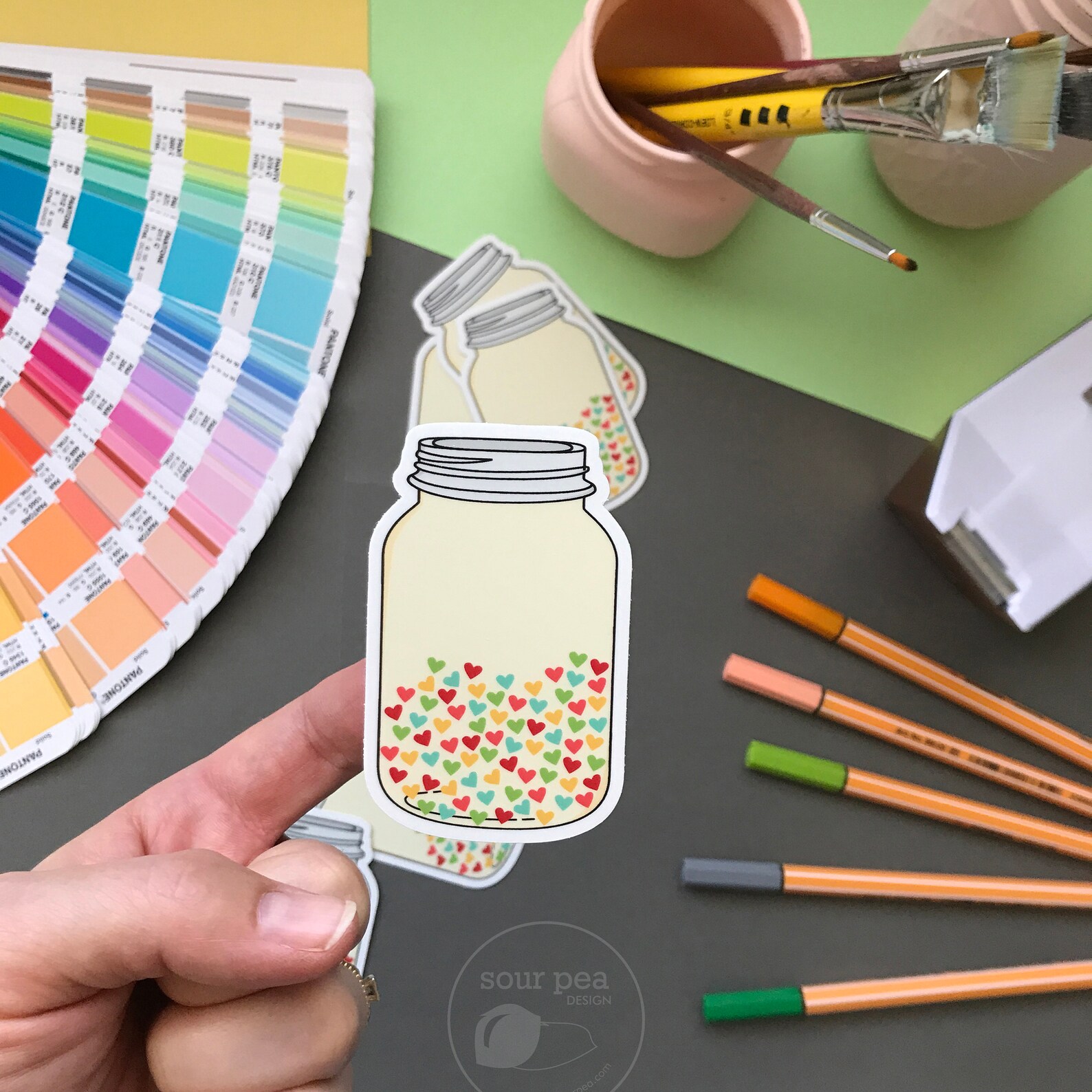 Jar of Hearts Sticker, VSCO Sticker, Water Bottle Sticker, Heart ...