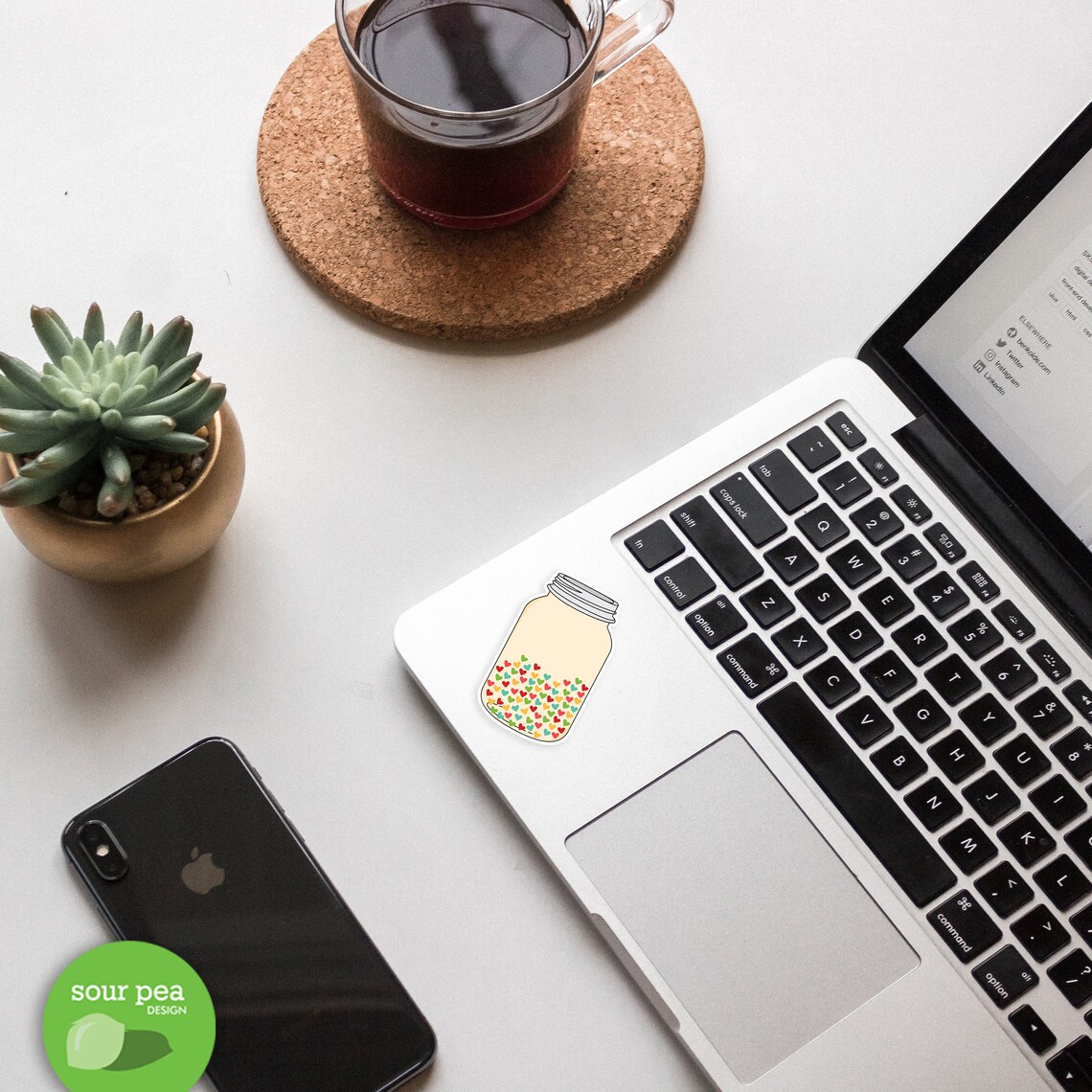 Jar of Hearts Sticker, VSCO Sticker, Water Bottle Sticker, Heart ...