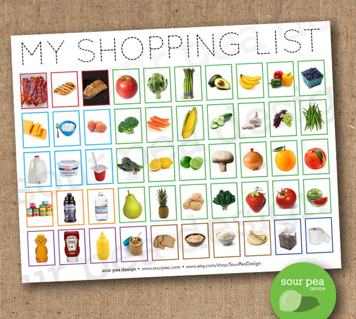 INSTANT DOWNLOAD: My Shopping List Grocery List for Kids - Etsy