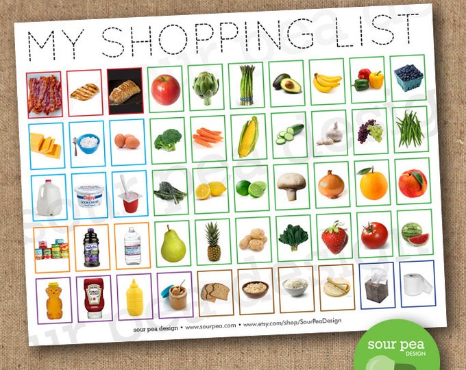 INSTANT DOWNLOAD: My Shopping List - Grocery List for Kids, Kid Grocery ...