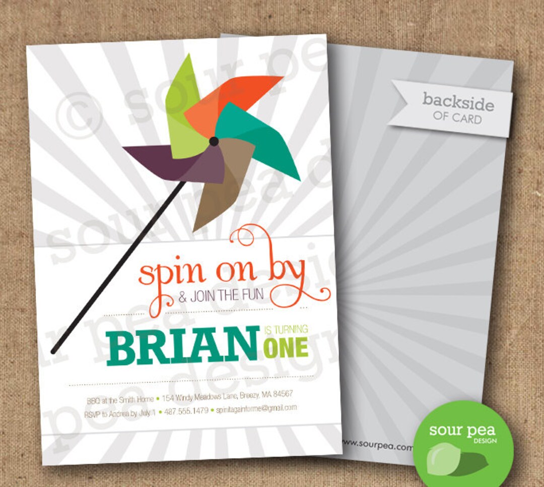 Birthday Invitation, Custom DIY Printable Invitation, Spin on By ...