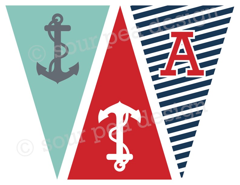 INSTANT DOWNLOAD: DIY Printables Party Pack, Nautical, Ahoy, Nautical ...