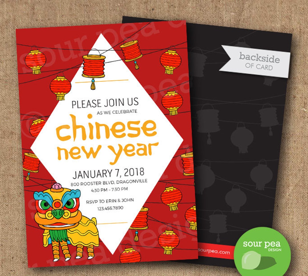 Party Invitation, Custom DIY Printable Invitation, Chinese New Year ...