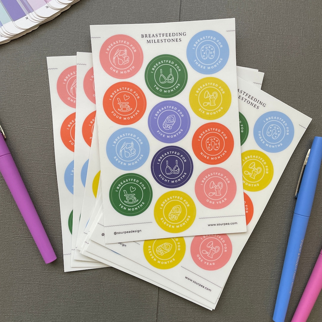 Breastfeeding Milestones Sticker Sheet, Motivational Stickers, Mental ...