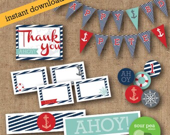 Ahoy Banner/ Ahoy Matey / Nautical Banner / Boat Banner / - Etsy