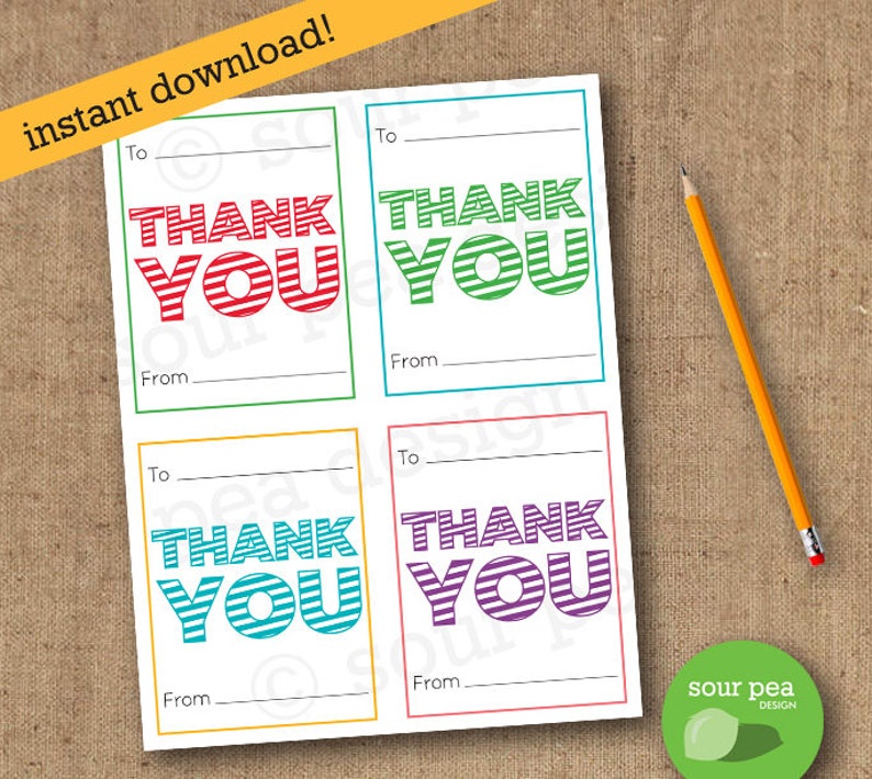Thank You Cards for Preschool and Kindergarten Printable - Etsy