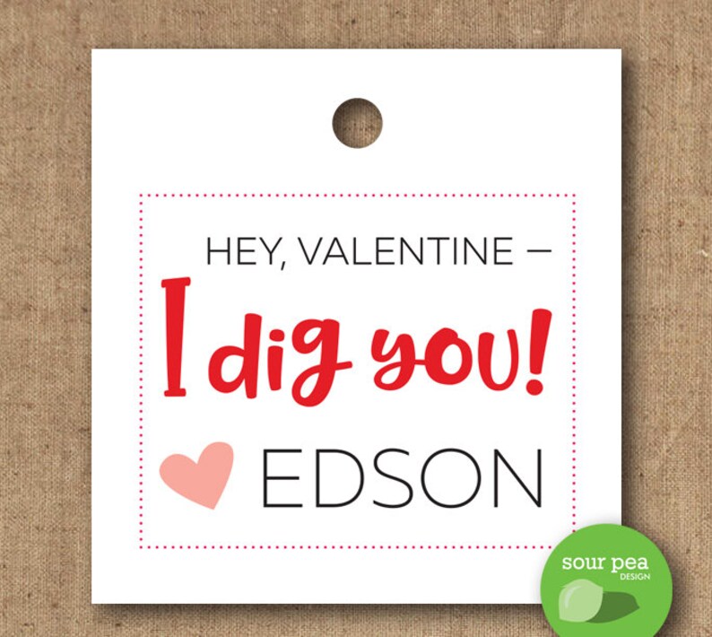 INSTANT DOWNLOAD: DIY Printable Valentine Tags - "i Dig You" - Etsy