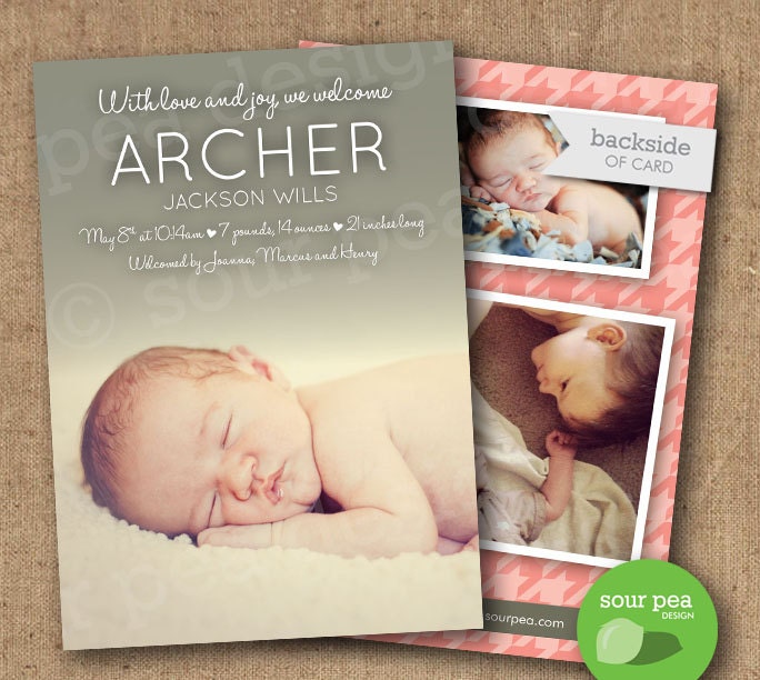 Birth Announcement Custom DIY Printable Announcement | Etsy