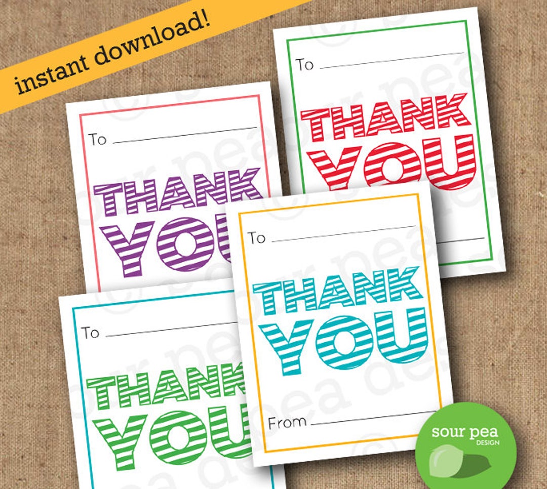 Thank You Cards for Preschool and Kindergarten, Printable Homeschool ...
