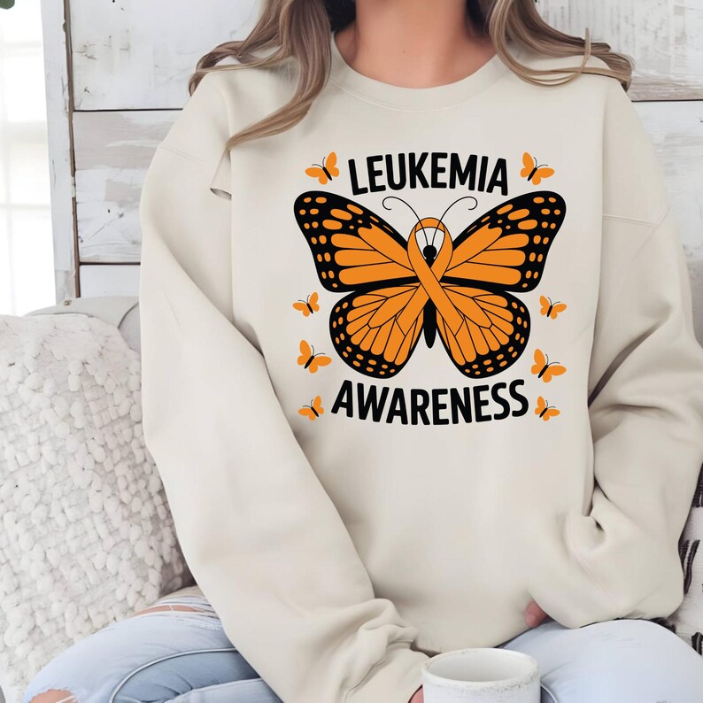 Orange Awareness Ribbon Butterfly PNG SVG Pdf Eps, Leukemia Awareness ...