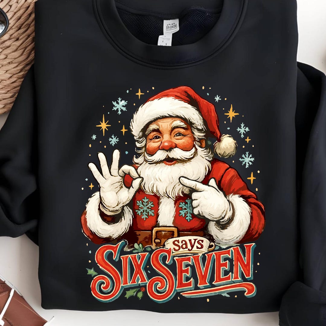 Meme engraçado do Papai Noel "Seis Sete" PNG: Design viral de Natal ...