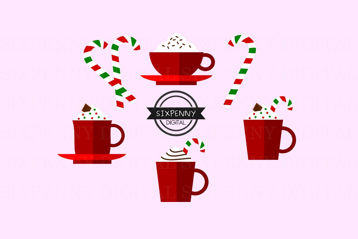 Peppermint Mocha Clipart, Hot Chocolate Clipart, Hot Cocoa Clipart ...