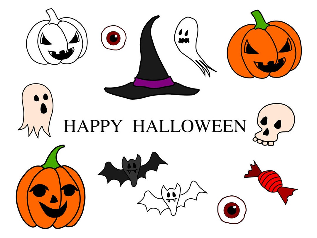 Halloween Clipart, Pumpkin Stamps, Printable Ghost, Printable Pumpkin ...