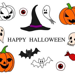 Halloween Clipart, Pumpkin Stamps, Printable Ghost, Printable Pumpkin ...