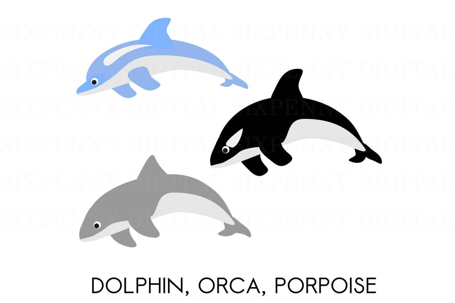 Dolphin Clip Art, Orca Clip Art, Porpoise Clip Art, Killer Whale Clip ...