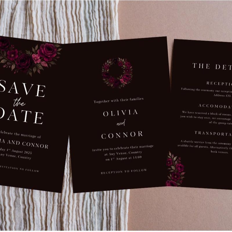 Dark Wedding Invitations - Etsy