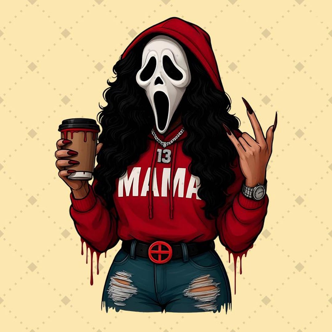 Spooky Mama PNG, Horror Mask Mom Sublimation Design, Halloween Coffee ...